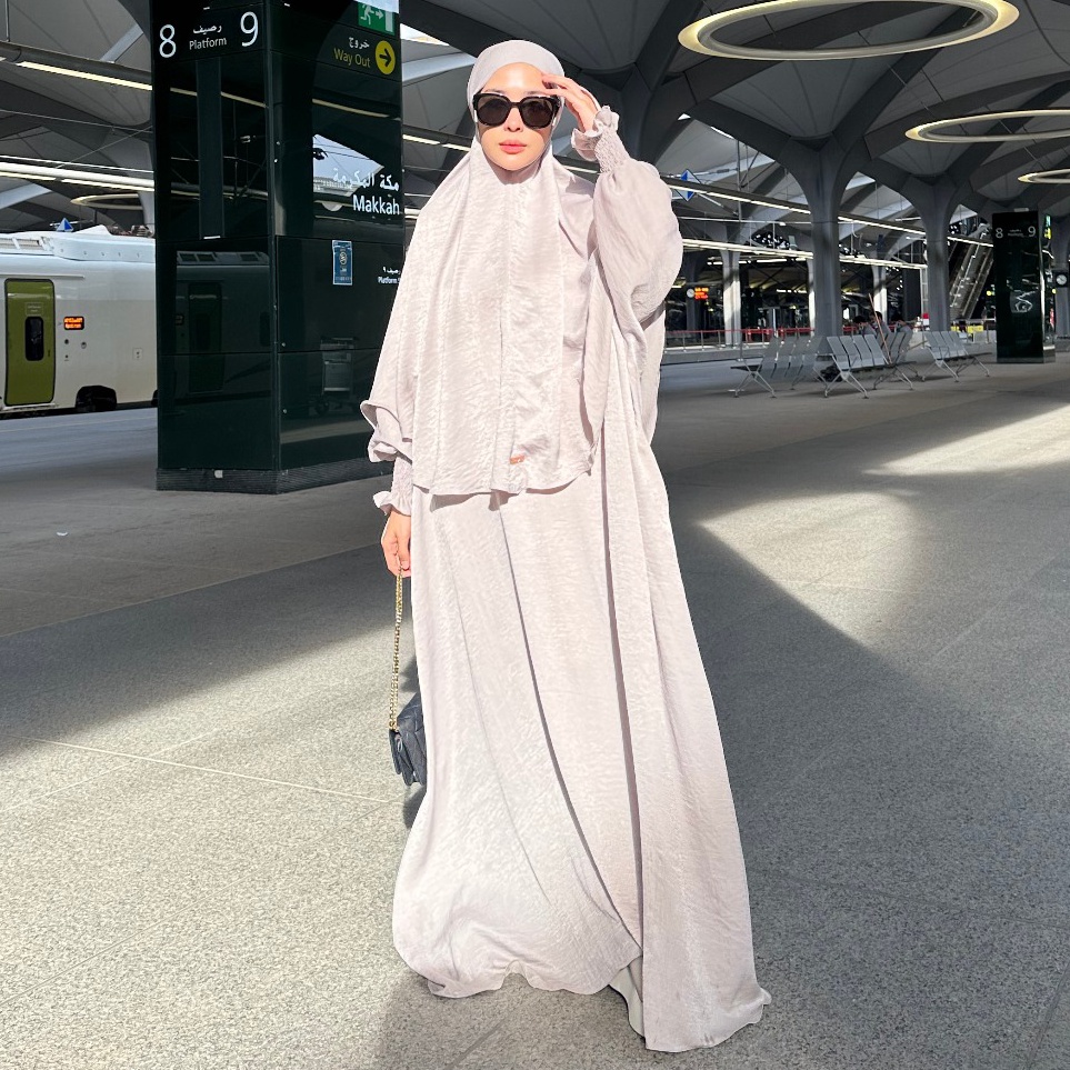 Jual KODE V46A Lozy Hijab Hanida Abaya Set One Set Abaya Umroh Haji ...