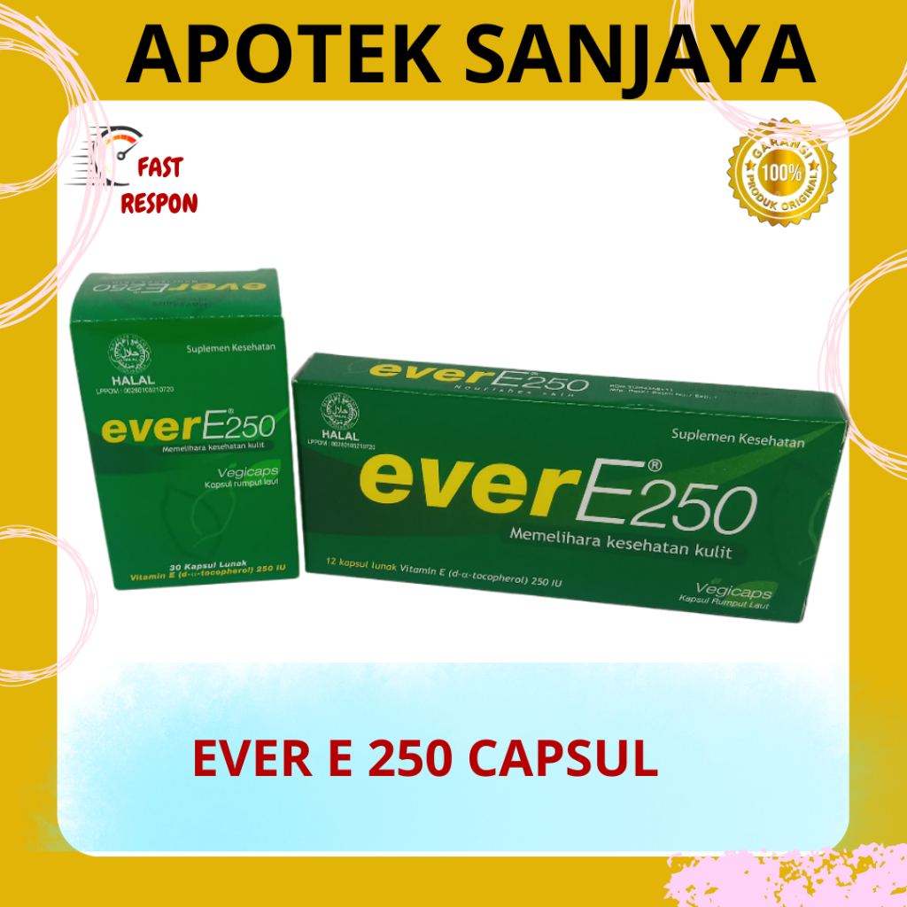 Jual EVER E 250 IU BOTOL 30 KAPSUL / BOX 12 KAPSUL / VITAMIN E ...