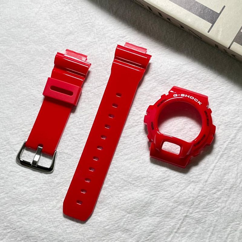 Jual TALI JAM TANGAN GSHOCK DW6900 RED FERARRI | Shopee Indonesia