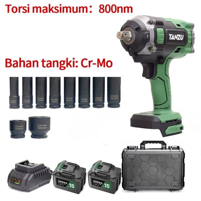 Jual TANZU Z-980 800N.M High Torque Brushless Cordless 3 in 1 Impact ...