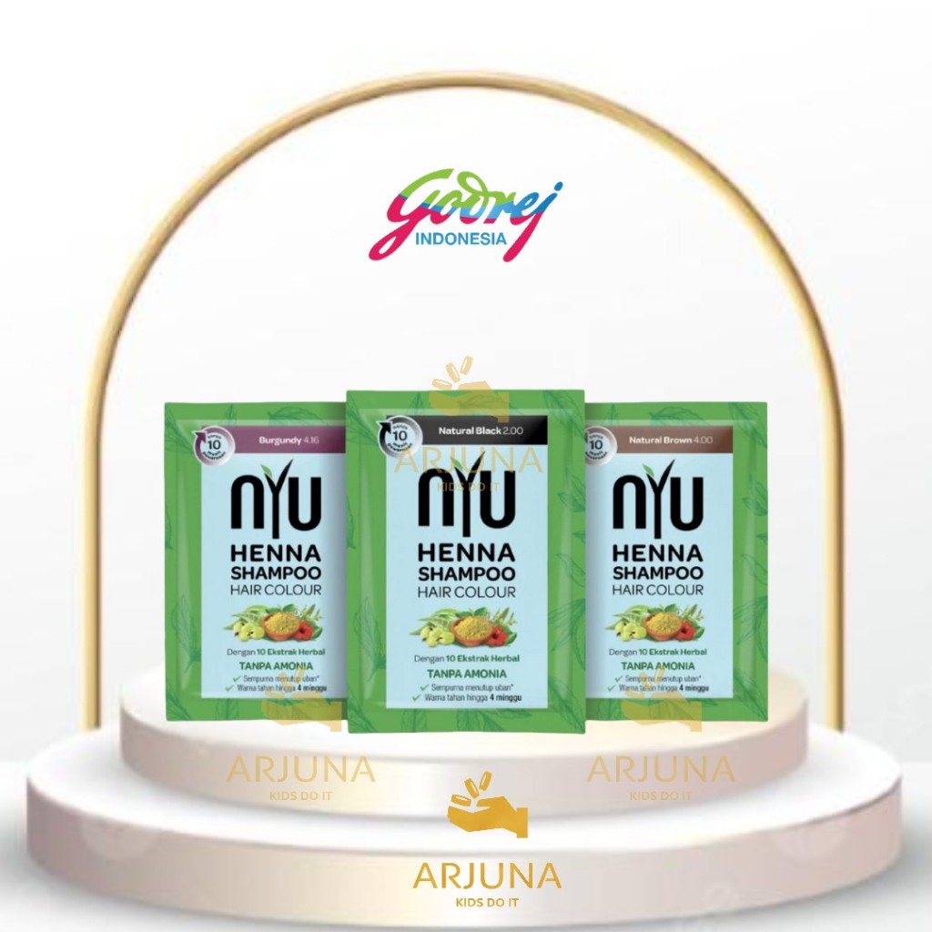 Jual ARJUNA NYU Henna Shampoo Hair Colour Series Free Sarung Tangan ...