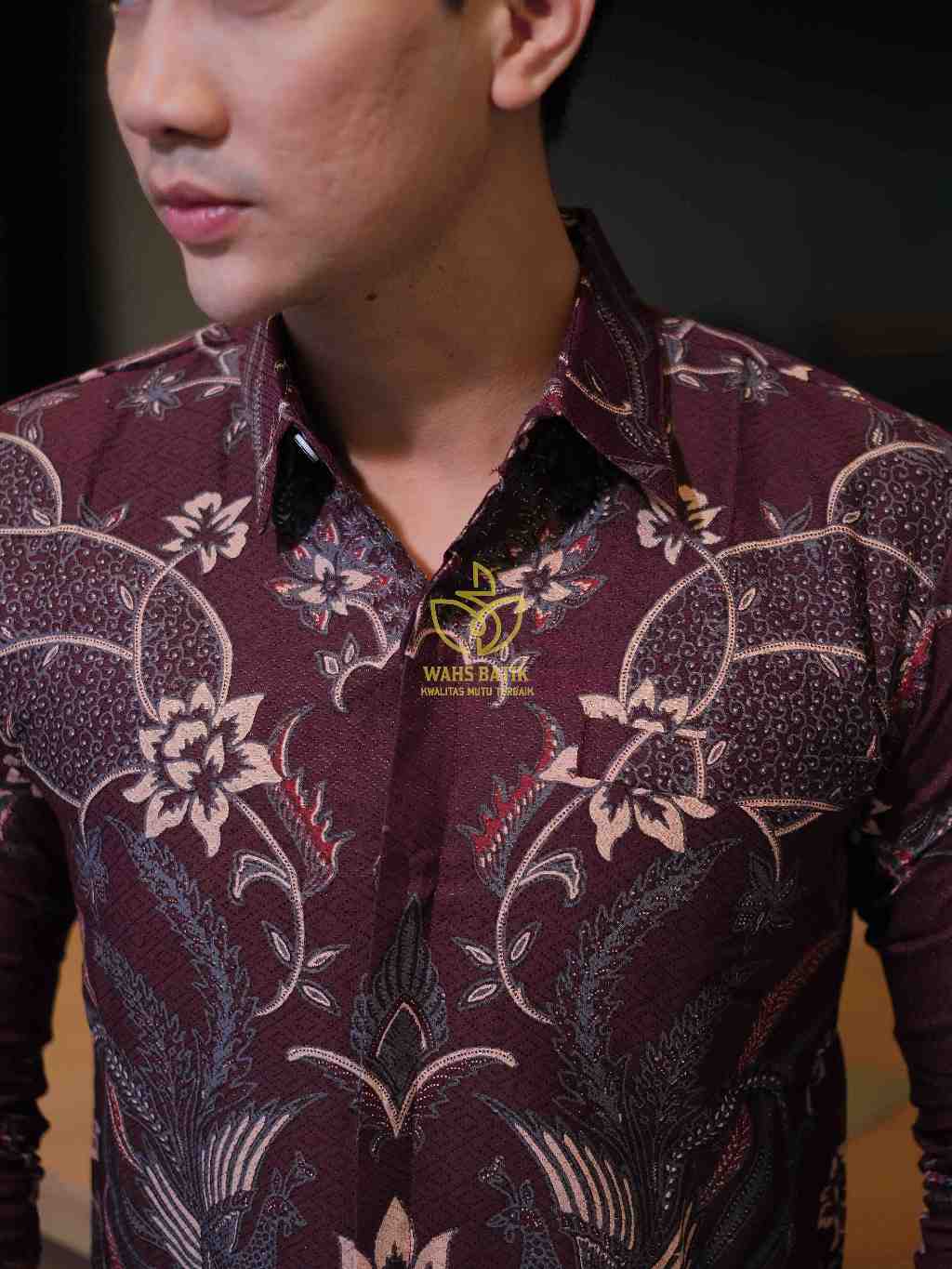 Jual WAHS BATIK - Sultan Burgundy Baju Batik Bahan Doby Kwalitas ...