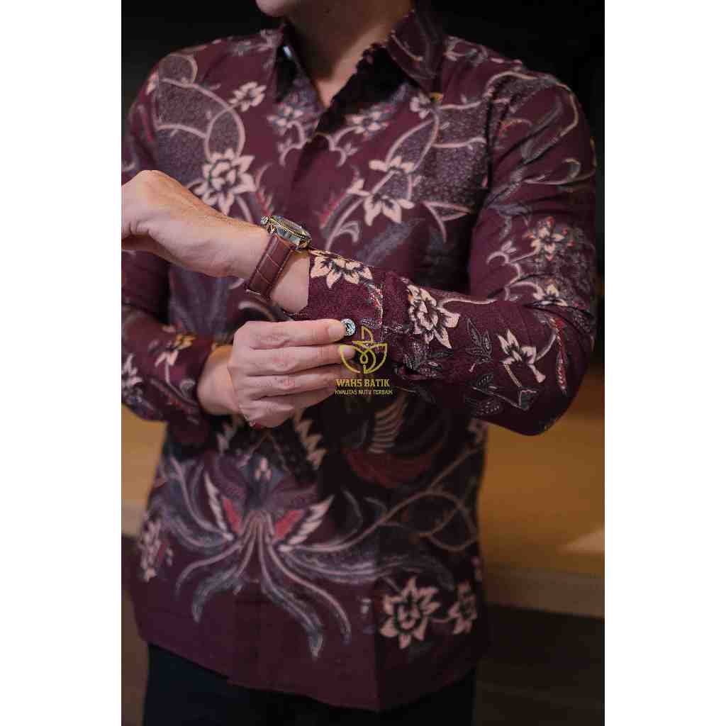 Jual WAHS BATIK - Sultan Burgundy Baju Batik Bahan Doby Kwalitas ...