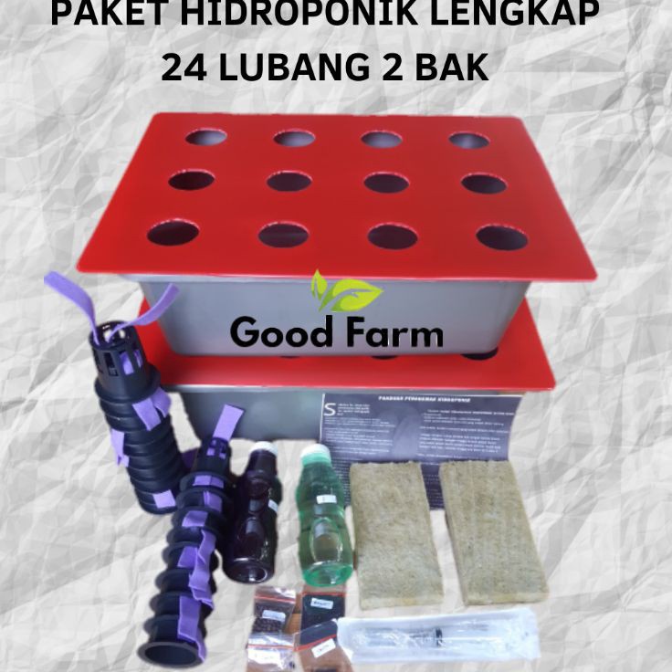 Jual Pasti Ready PAKET HIDROPONIK 24 LUBANG 2 BAK SET HIDROPONIK ...
