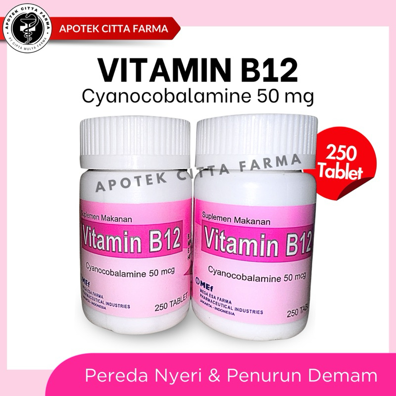 Jual Vitamin B12 Mef 50 Mcg Per 1 Botol 250 Tablet Suplemen Vitamin 9033