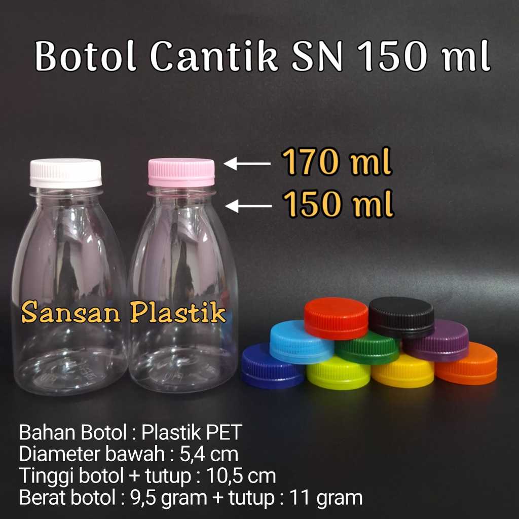 Jual Botol Cantik 150ml SN/Botol plastik 150ml tutup pendek GOJEKGRAB ...