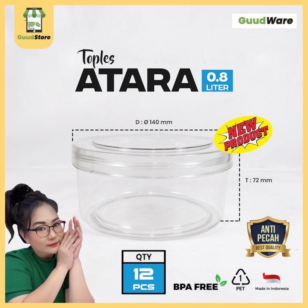 Jual (3-6 Pcs) Atara Toples kue bulat Tutup Ulir Plastik PET tebal anti ...