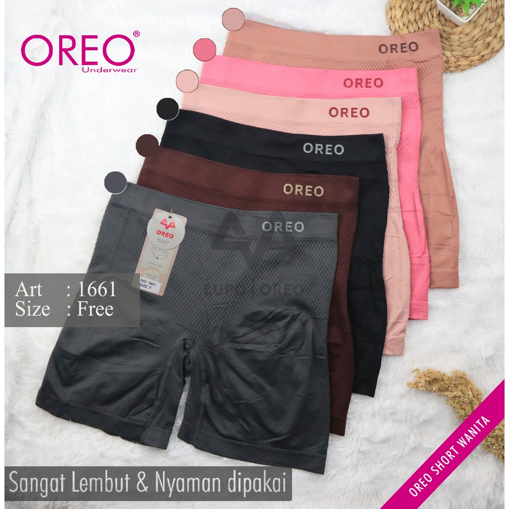 Jual OREO [6PCS] CS-1661 CELANA DALAM BOXER WANITA RAJUT DIATAS LUTUT ...