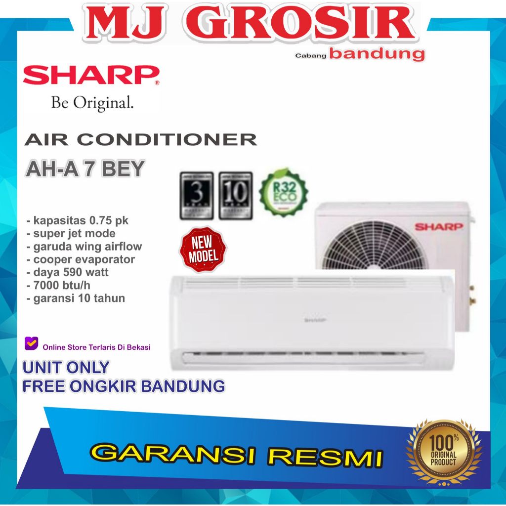 Jual AC SHARP AH-A 07 BEY 3/4 PK R32 LOW WATT UNIT ONLY | Shopee Indonesia