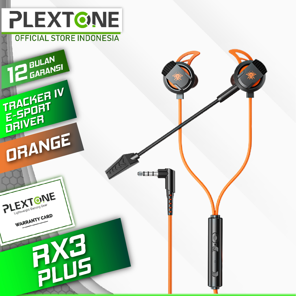 Jual Plextone RX3 Plus Audio Jack 3.5mm Gen4 Tracker Esport Earphone ...