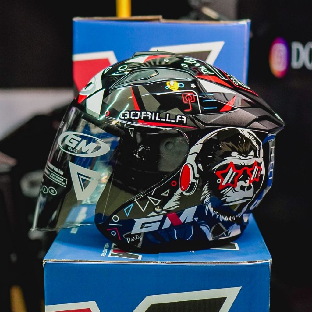 Jual HELM GM KING FIGHTER MOTIF GORILLA ORIGINAL - HELM GM | Shopee ...