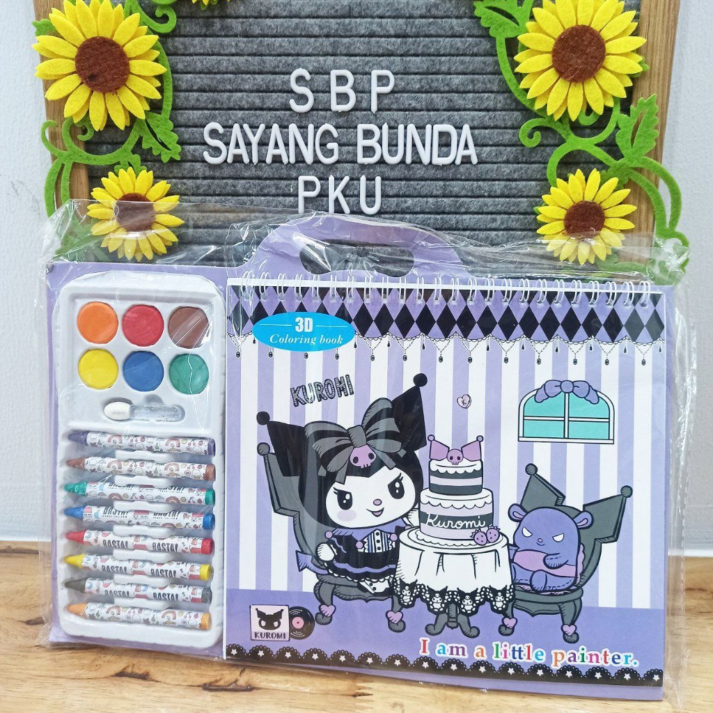 Jual Buku Gambar Mewarnai Crayon Dan Cat Air | Colouring Book 3D | SBP ...