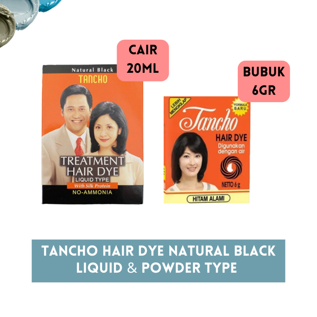 Jual Tancho Pewarna Rambut Natural Black (Cair 20ml & Bubuk 6gr ...
