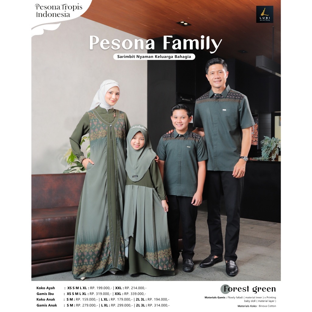 Jual Sarimbit Keluarga 2025 Premium Sarimbit Lubi 2025 PESONA FAMILY ...