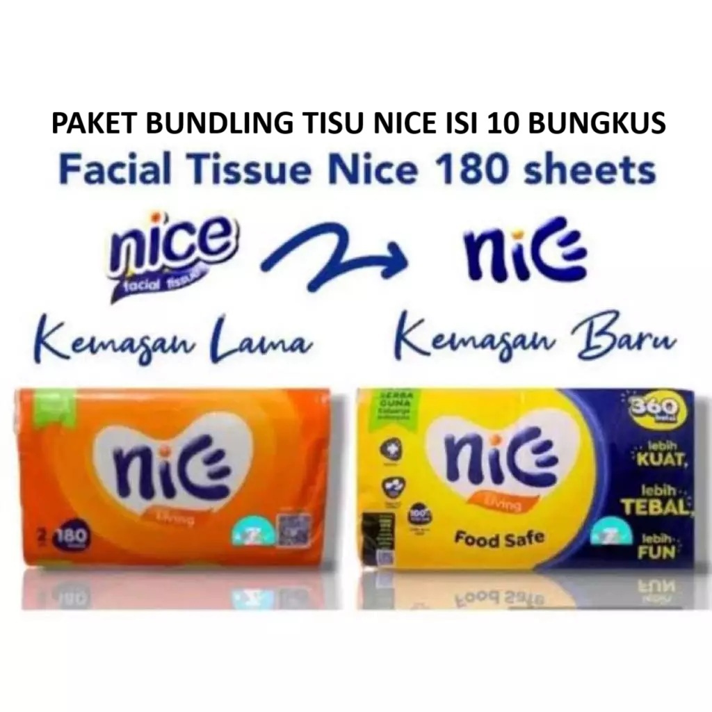 Jual Paket Bundling tisu nice 180 sheet isi 10 pcs tisu living nice 180 ...