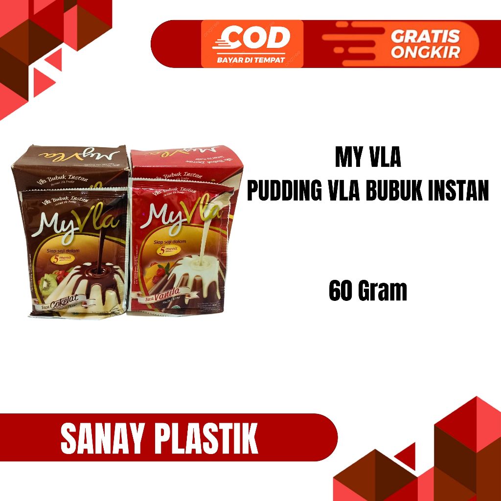 Jual MY VLA PUDDING SUSU NUTRIJELL INSTANT COKELAT DAN VANILLA 63 60 ...