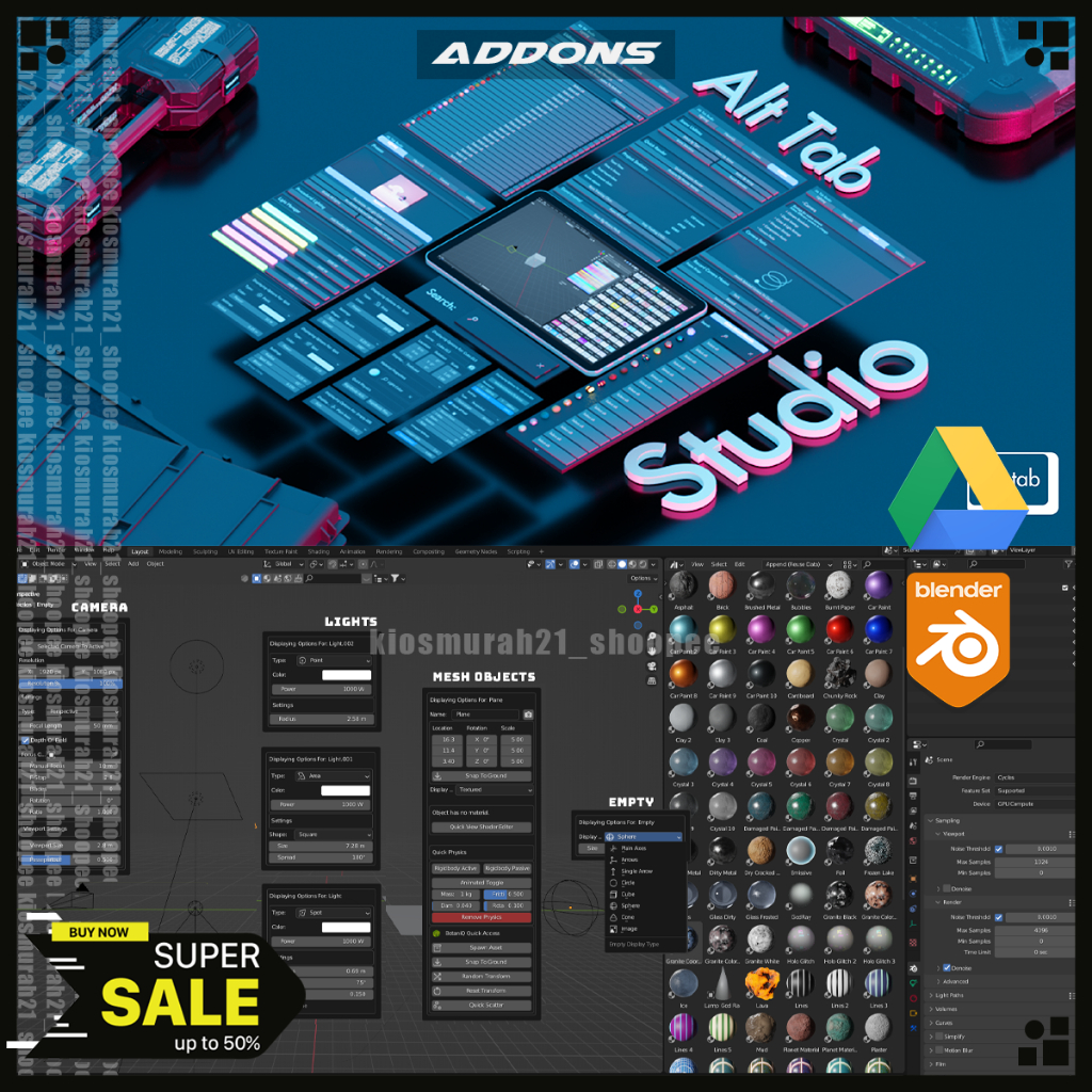 Jual Blender 3D - Alt Tab Studio v0.0.3 3D Blender addons Plugin Terbaru | Shopee Indonesia