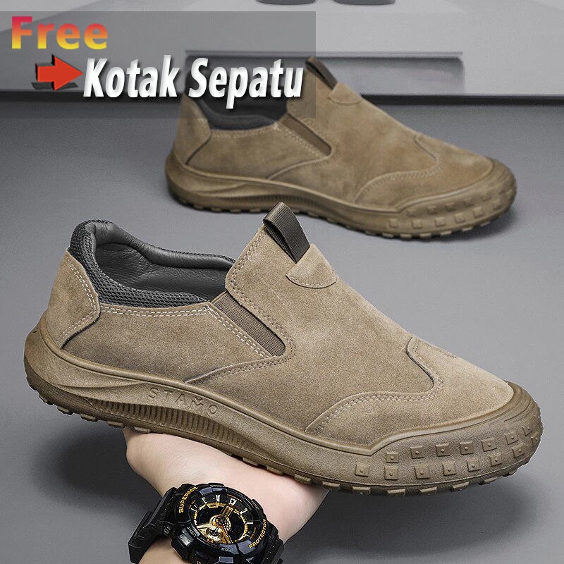 Jual Sepatu Slip on Pria Sepatu Casual Sepatu Kerja Pria Travelling Outdoor Sepatu Cowok Slop ...