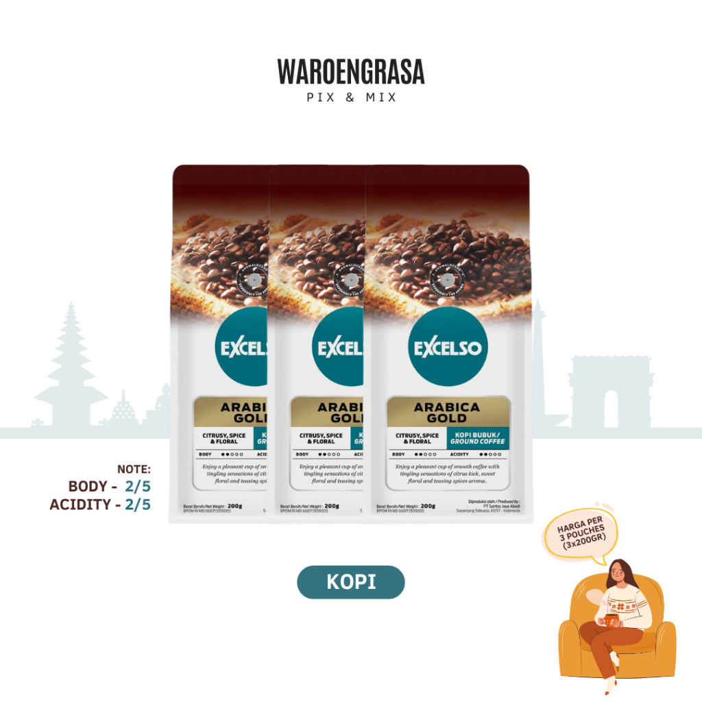 Jual Excelso Kopi Bubuk - Arabica Gold - 200gr - 3 Packs | Shopee Indonesia