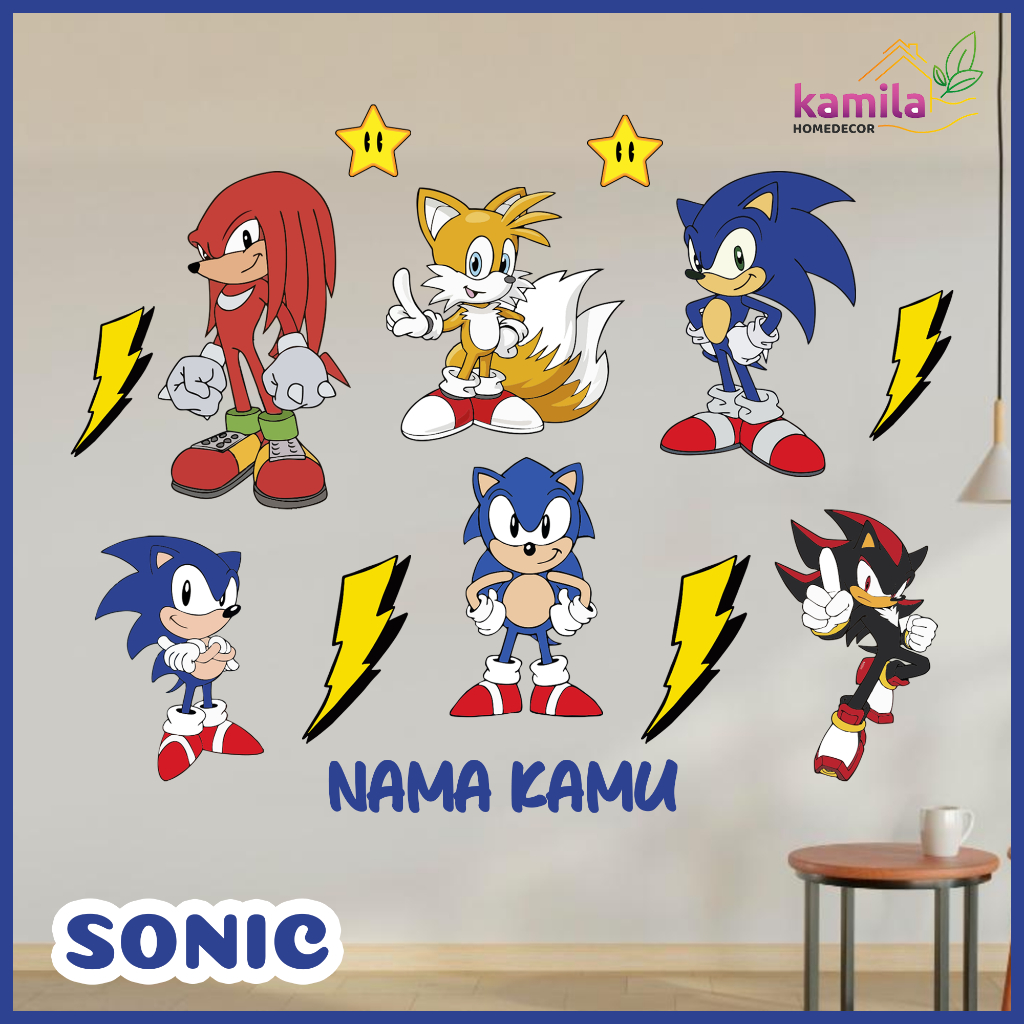 Jual KAMILA CREATIVE- Stiker dinding custom nama karakter SONIC ...