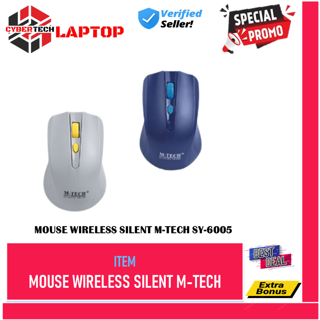 Jual MOUSE WIRELESS SILENT MTECH SY6005 SILENT FREE BATERAI | Shopee ...