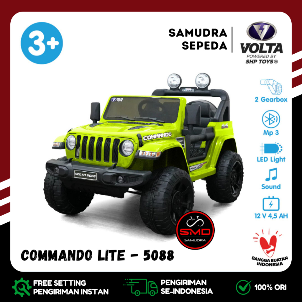 Jual Mobil Aki Mainan Anak Cas Remote SHP Volta 5088 Commando Lite 12V 2WD Murah BDG | Shopee ...