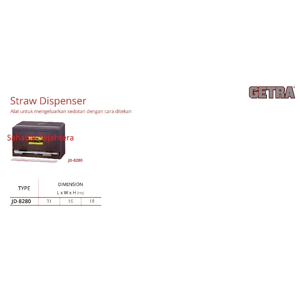 Jual GETRA STRAW DISPENSER TYPE JD-8280 TEMPAT MENARUH SEDOTAN | Shopee ...