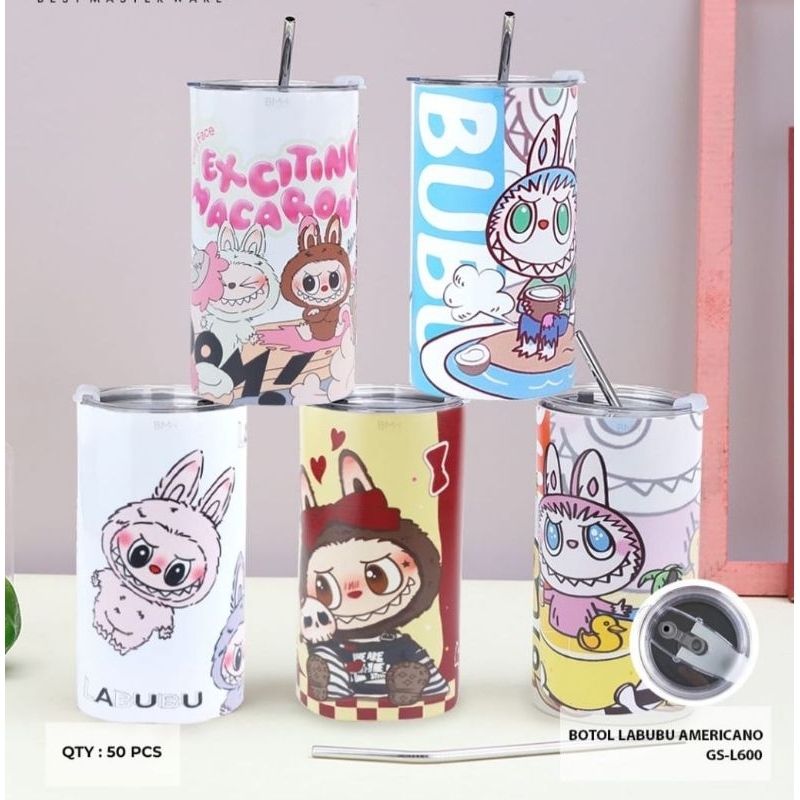 Jual Tumbler Coffee Cup 600 ml Labubu Karakter Stainless Stell / Termos ...