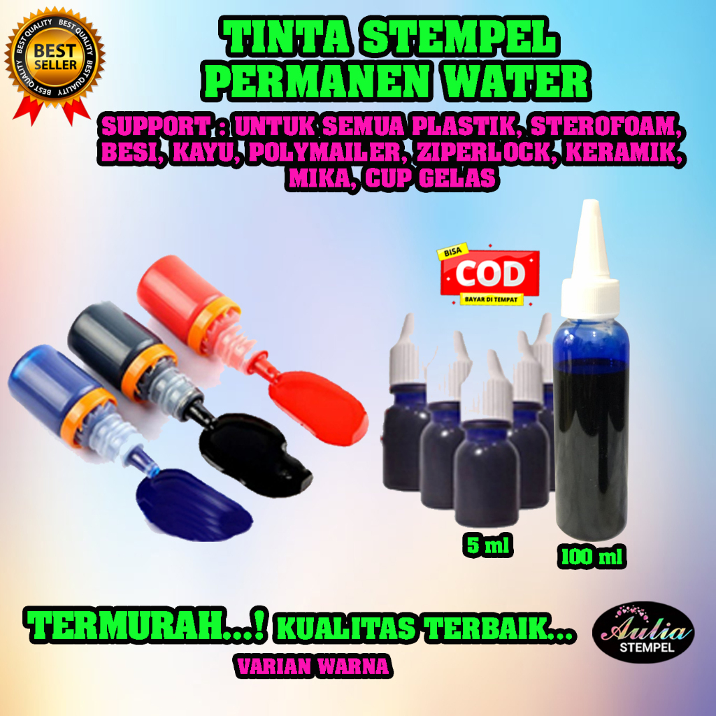 Jual TINTA STEMPEL PERMANENT WATER PROOF | Shopee Indonesia