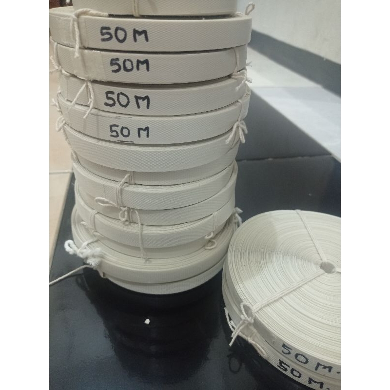 Jual tali peti pita swara sendaren layang layang 50 meter putih bagus ...