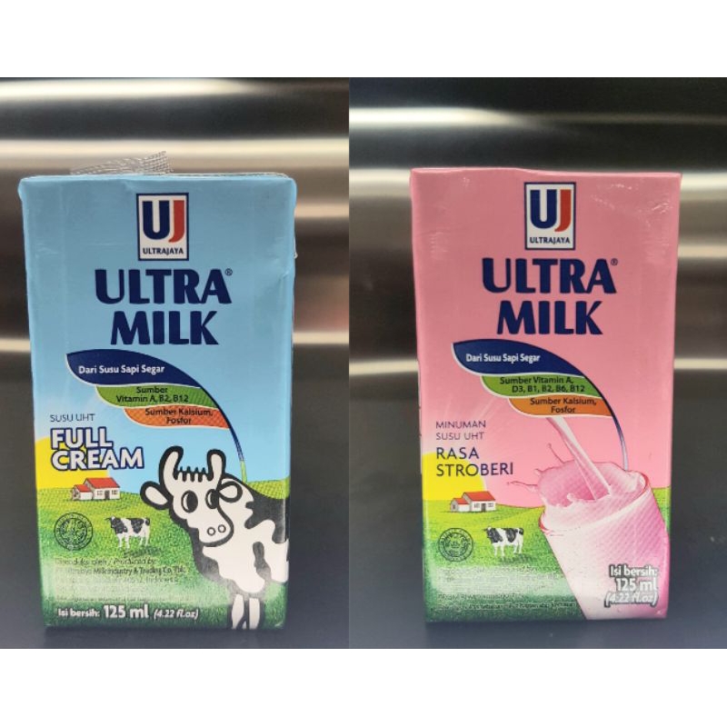 Jual Ultra Milk 125 ml Susu UHT Variant Full Cream/Strawbery/Cokelat ...