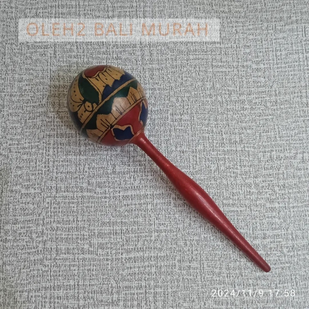 Jual Alat musik marakas shaker Bulat stik kayu lukis 27cm | Shopee ...