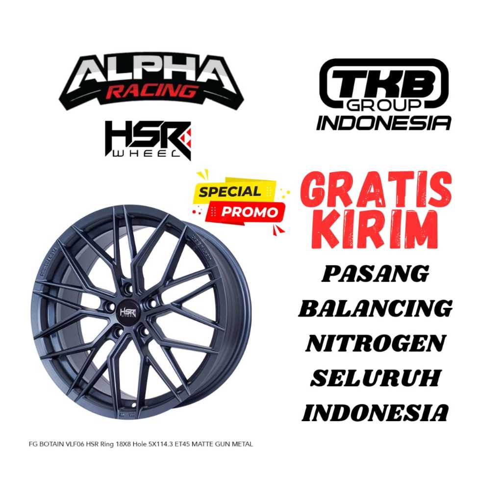Jual Velg Mobil FG BOTAIN VLF06 HSR R18X8 Untuk Hrv Crv Innova Zenix Brv Alphard Outlander Rush ...