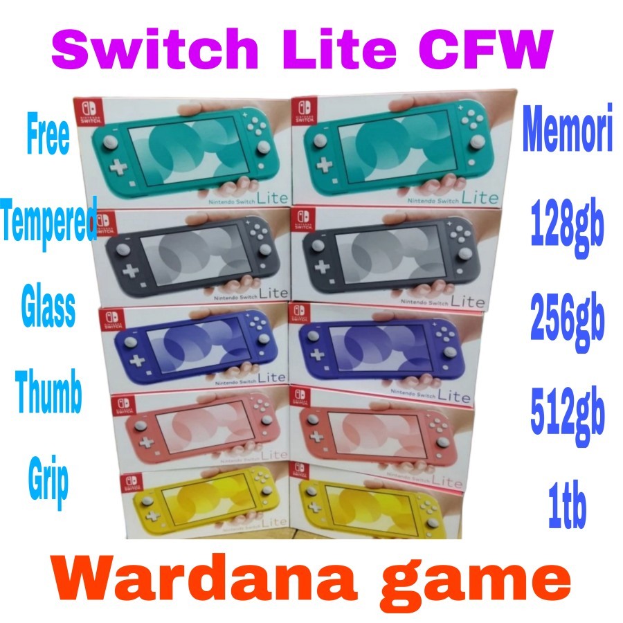 Jual Nintendo Switch Lite CFW Memori 128GB 256GB 512GB isi Game Full ...