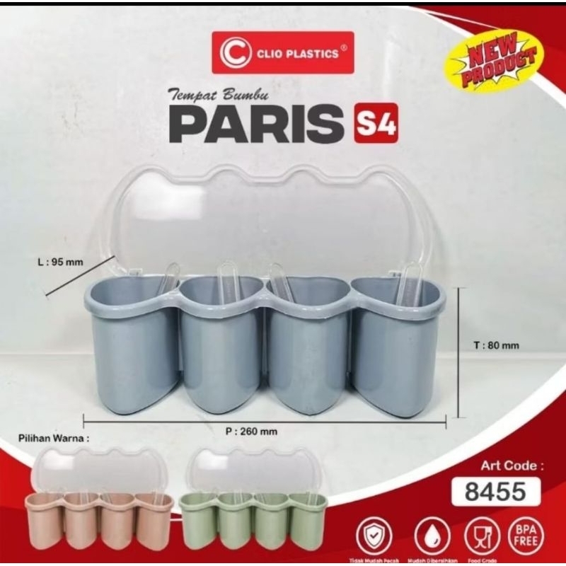 Jual kotak bumbu paris sekat 4 clio tempat bumbu sendok kitchen set ...