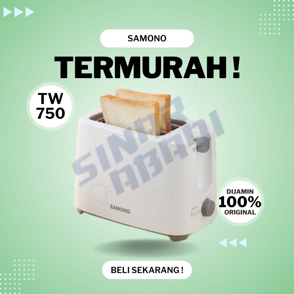 Jual Toaster Samono White SW-TW750 (Pemanggang Roti) | Shopee Indonesia