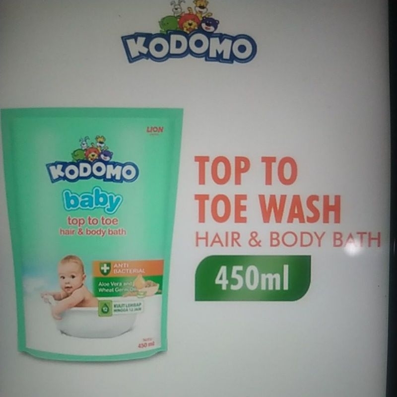 Jual kodomo baby hair & body bath top to toe 450 ml | Shopee Indonesia
