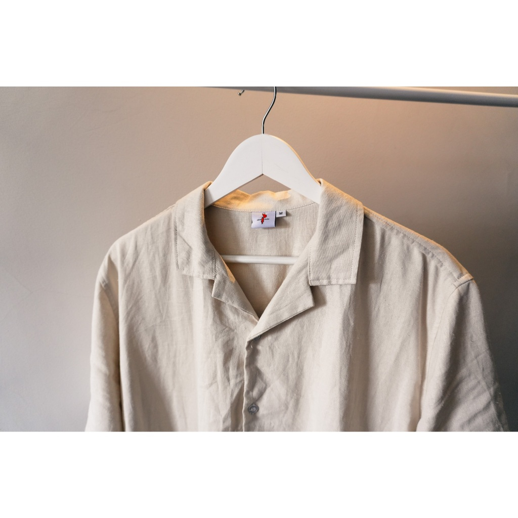 Jual Bali Linen Open Collar Shirt | Oversize Fit | Kemeja Linen ...