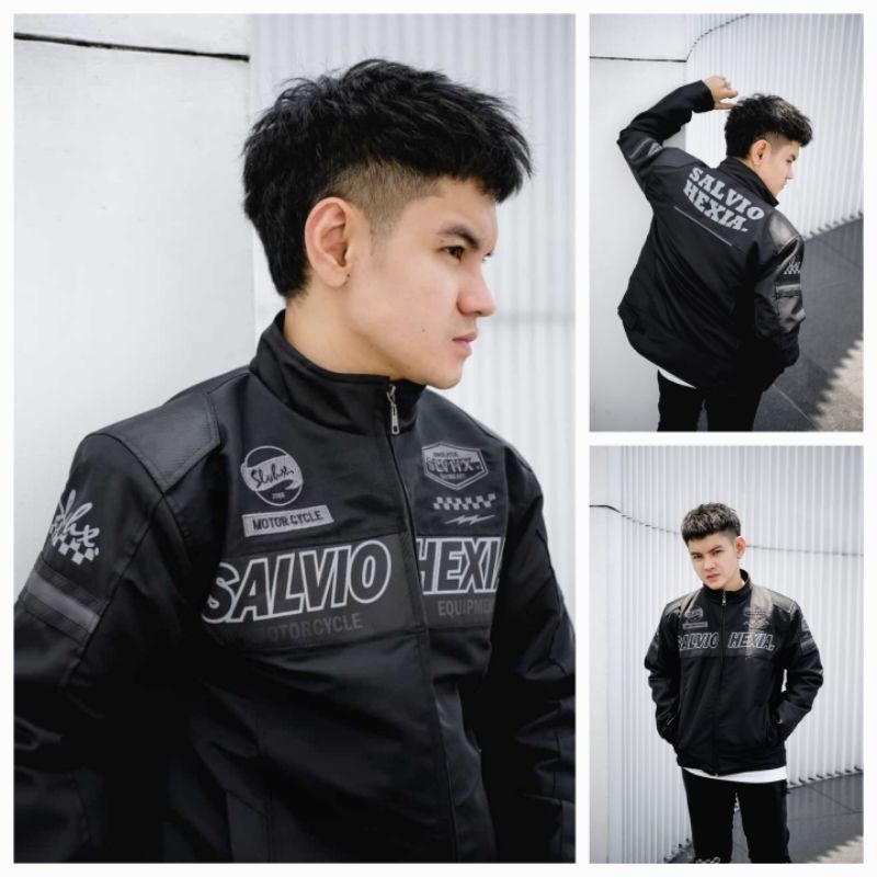 Jual Salvio Hexia Nascar Jacket Racing Art Flag Full Black | Shopee ...