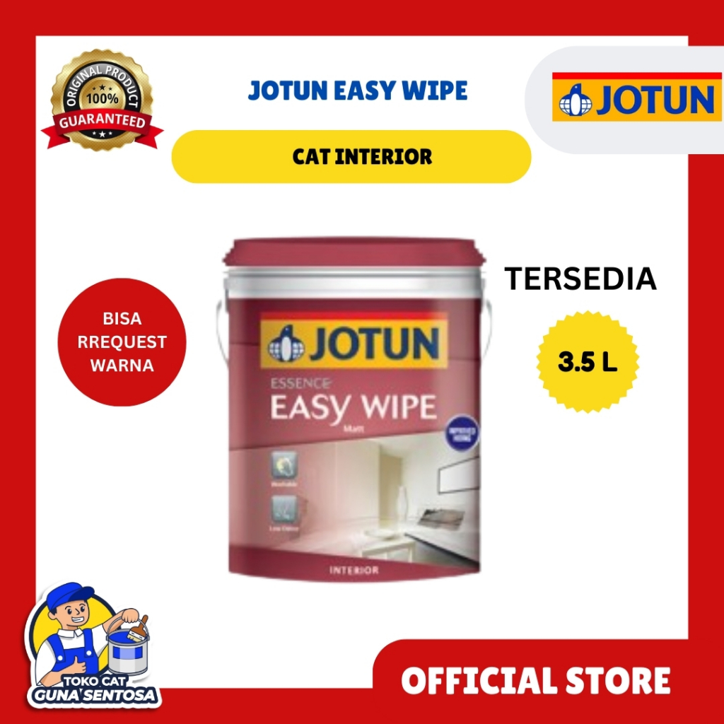 Jual CAT TEMBOK INTERIOR JOTUN EASY WIPE 3.5 LITER (VARIAN WARNA) | Shopee Indonesia
