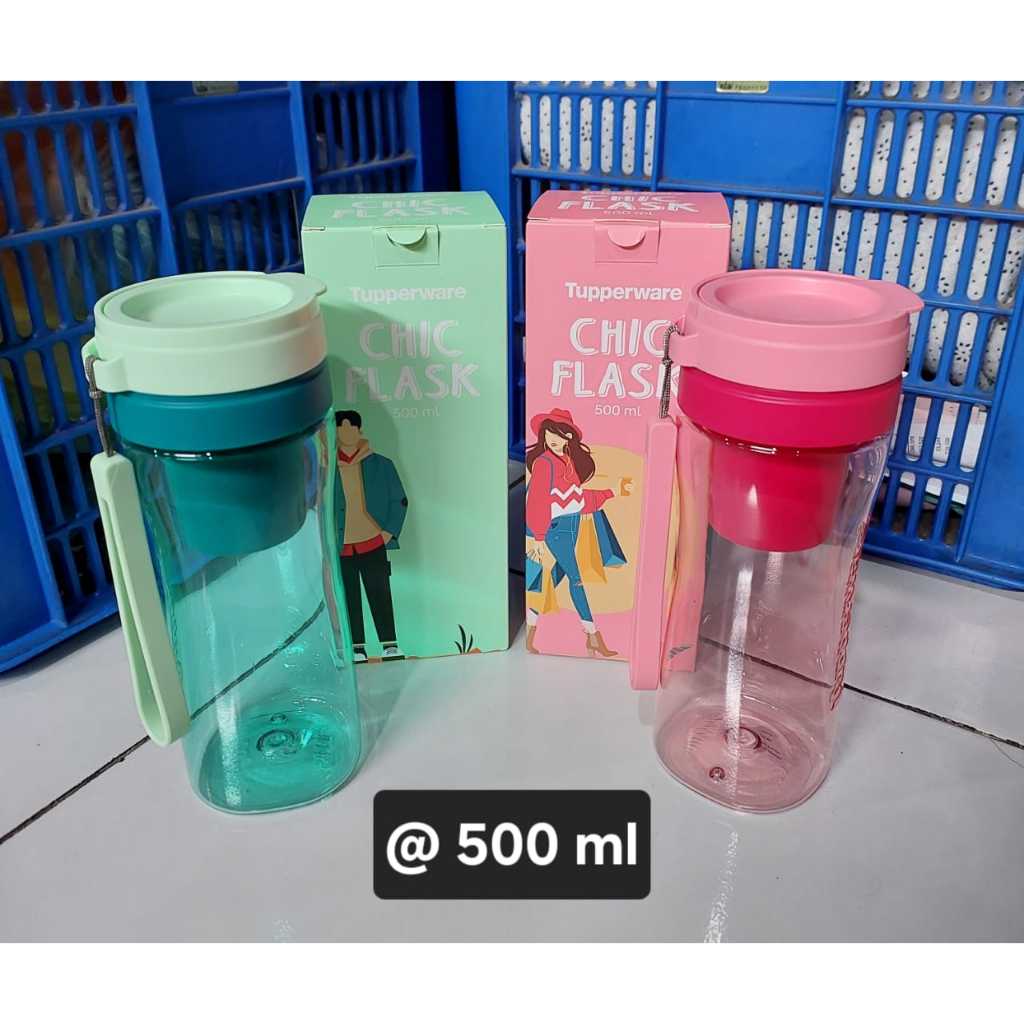 Jual TUPPERWARE Botol Minum Bening Chic and Flask 500ml | Shopee Indonesia