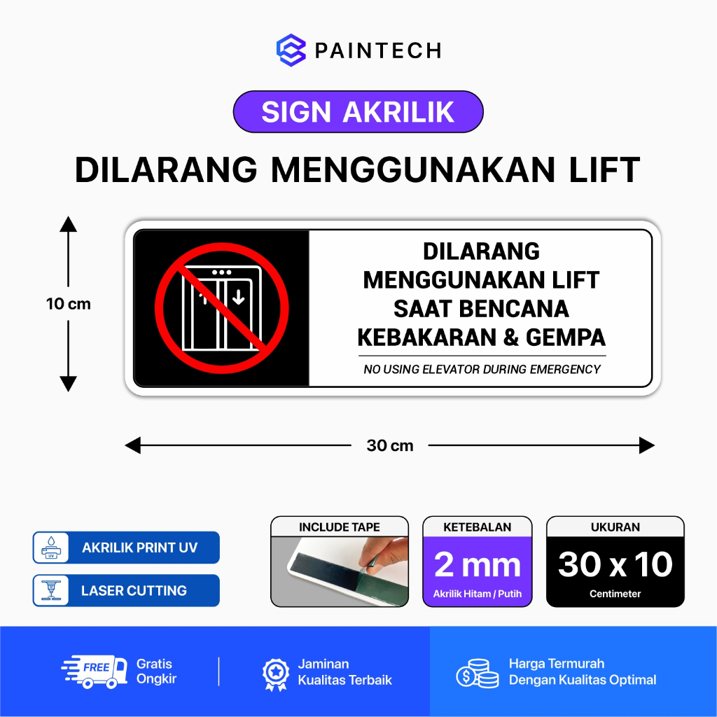 Jual Akrilik Signage Dilarang Menggunakan Lift Saat Bencana Kebakaran ...