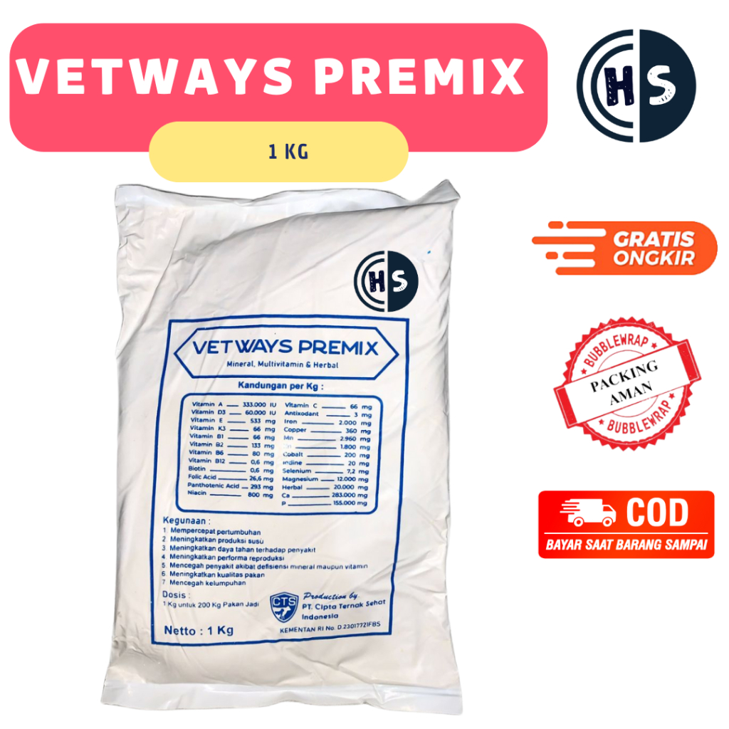 Jual Vetways Premix 1kg - Multivitamin dan Mineral Lengkap Untuk Sapi ...