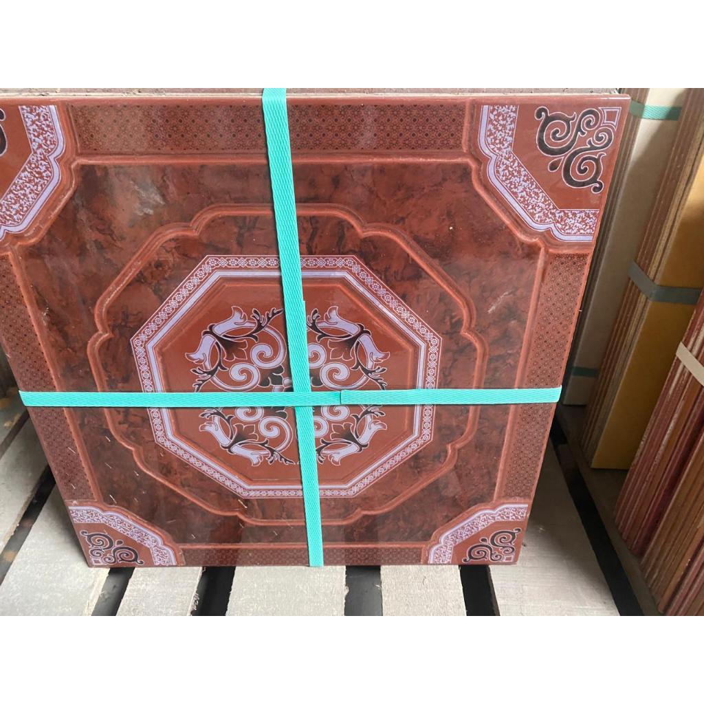Jual KERAMIK TANPA DUS UK. 40x40 (MERAH CORAK GLOSSY LIMITED EDITION ...