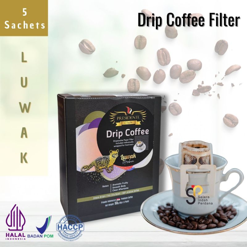 Jual Kopi luwak Arabika - Drip coffee 5 saset - presidente caffe ...