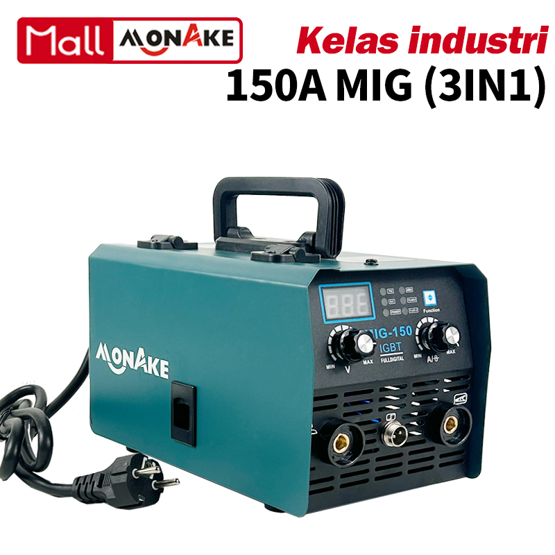 Jual MONAKE Alat Jerman 3in1 Mesin Las MIG 150A Inverter Welding mesin las listrik 450 watt MMA ...