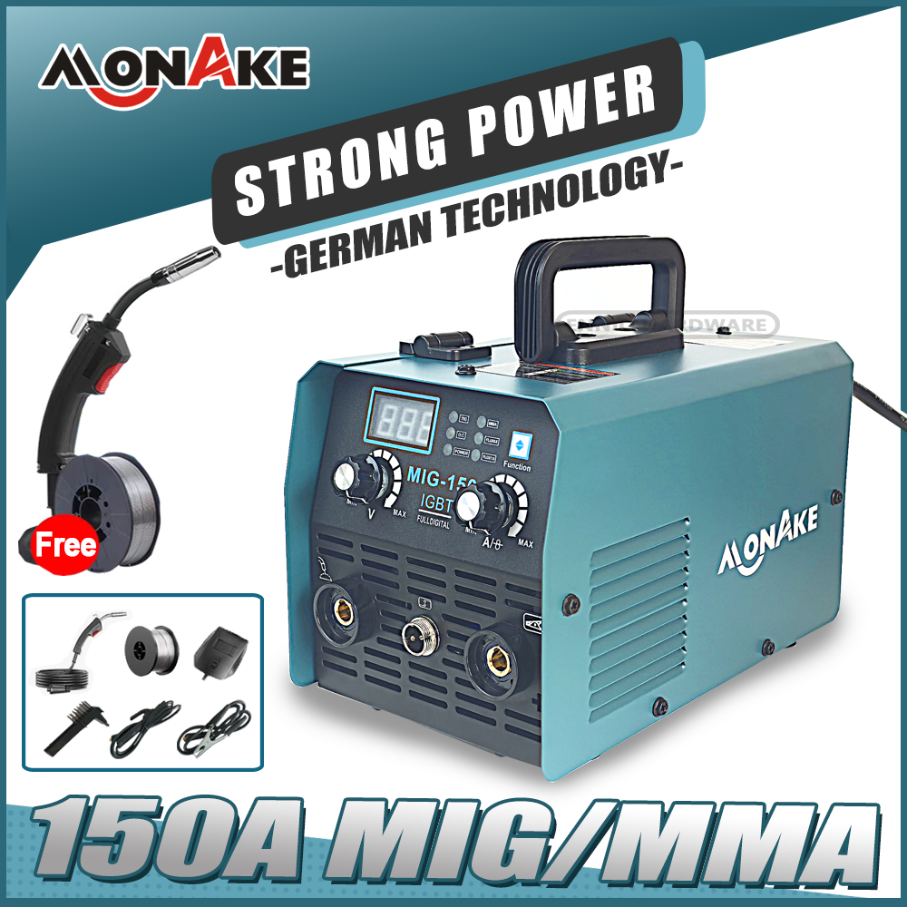 Jual MONAKE Alat Jerman 3in1 Mesin Las MIG 150A Inverter Welding mesin las listrik 450 watt MMA ...