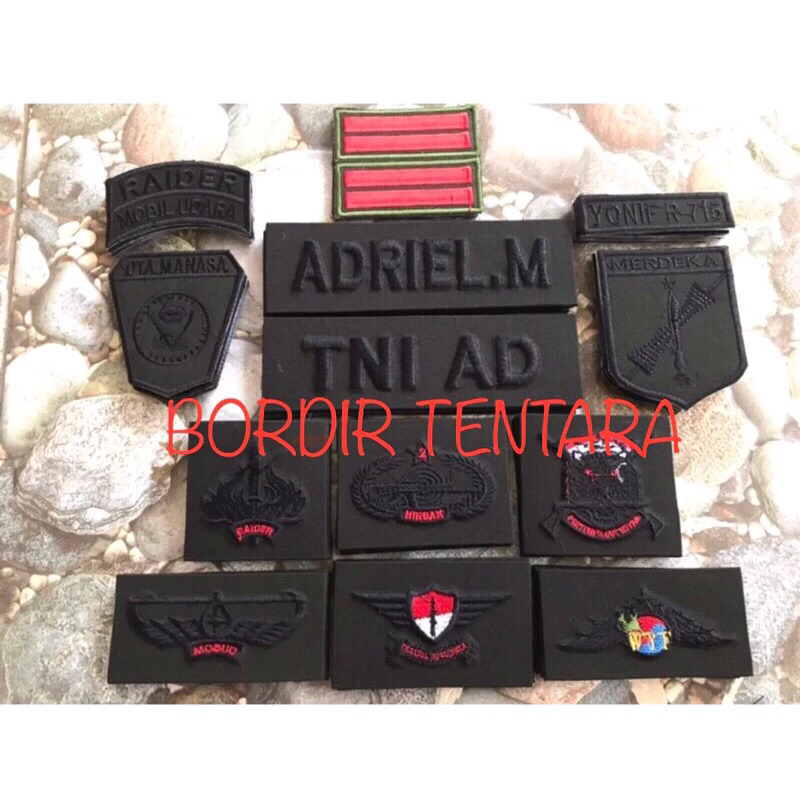 Jual BORDIR PAPAN NAMA PDL BORDIR TNI AD TNI AU TNI AL BORDIR NAMA PDL MALVINAS BORDIR NAMA ...