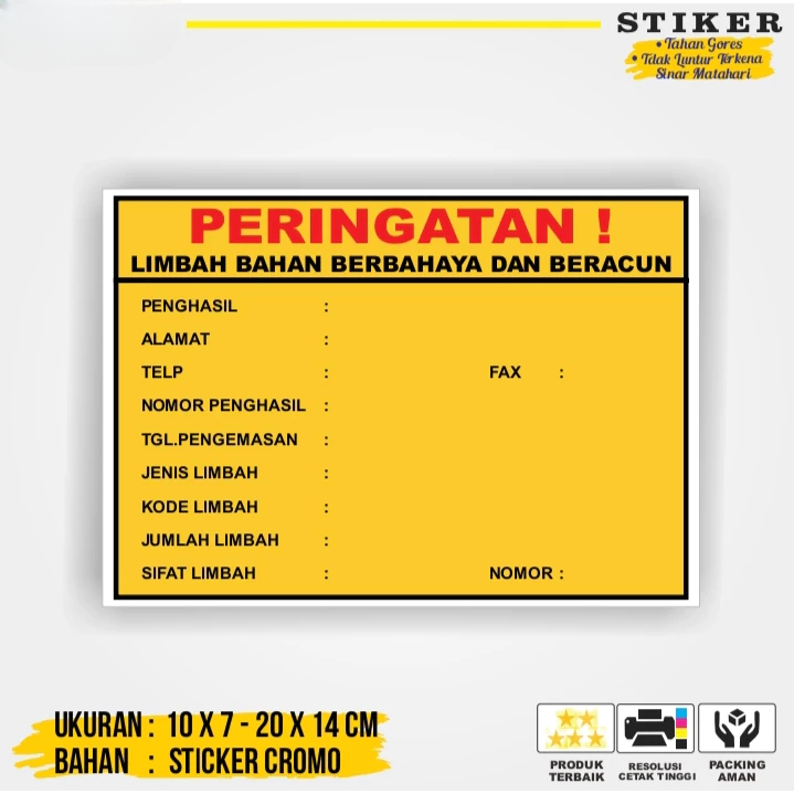 Jual Stiker Label Limbah B3 Tanda Simbol Keterangan | Shopee Indonesia
