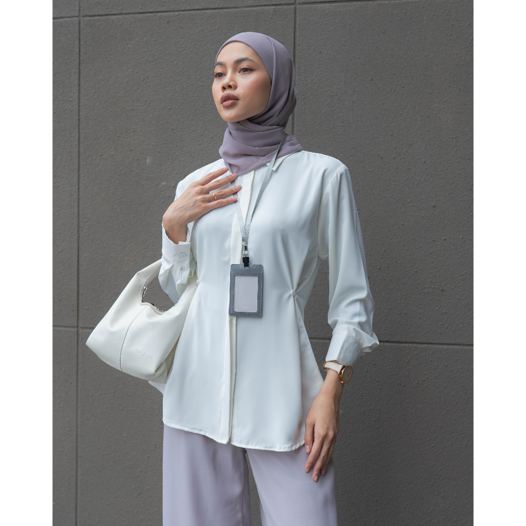 Jual The Bloom House - Aera Shirt Seamless Atasan Wanita Kemeja Polos B680 | Shopee Indonesia